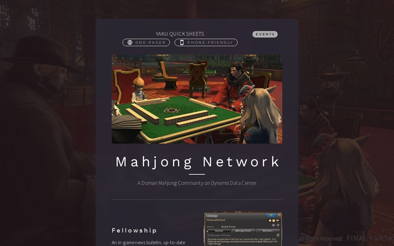 FFXIV Mahjong Network